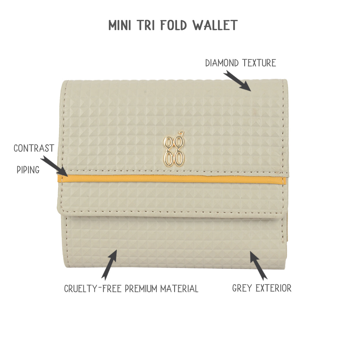 Wiz Grey Small Three Fold wallets