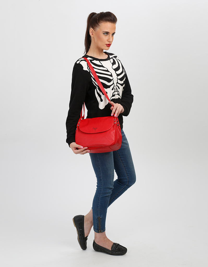 Sherry Red Medium Saddle Bag