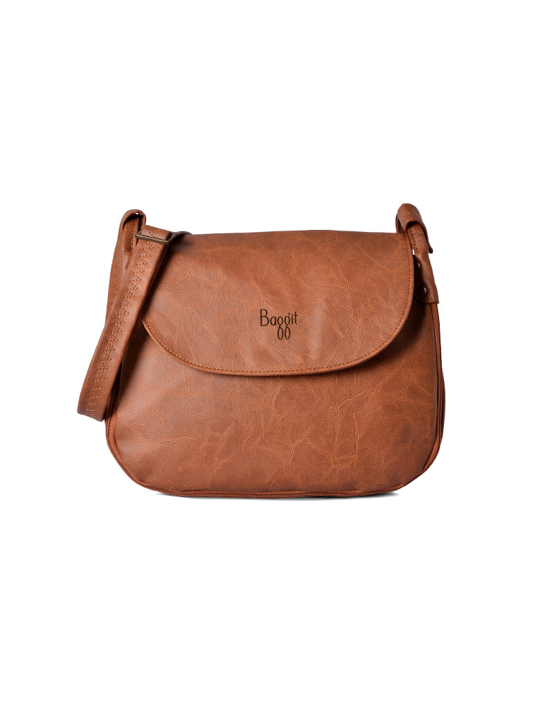 Sherry Tan Medium Saddle Bag